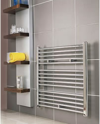 600mm Wide 600mm High Chrome Curved Towel Radiator