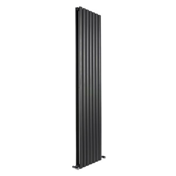 NEVA 413mm Wide 1500mm High Black Radiator - Double
