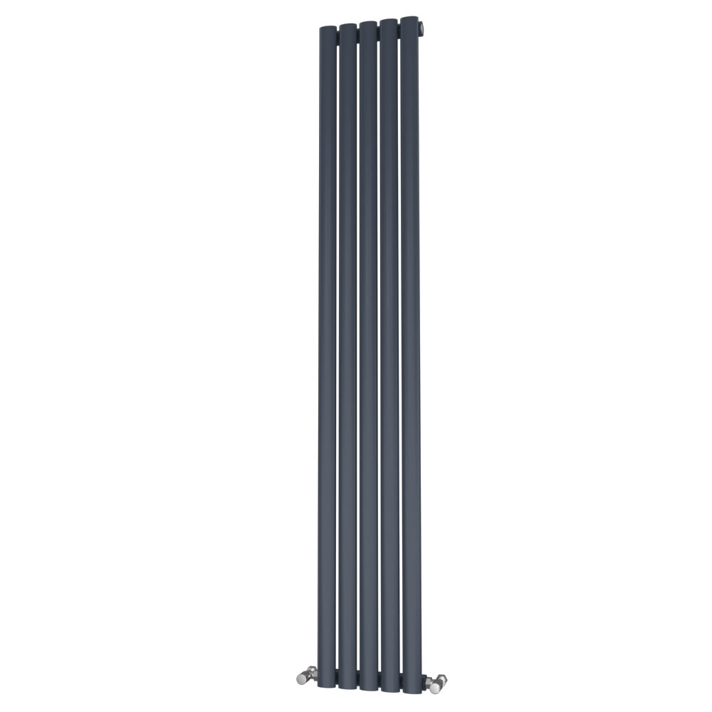 OLIVER 290mm Wide 1800mm High Elliptical Tube Radiator - Anthracite Single