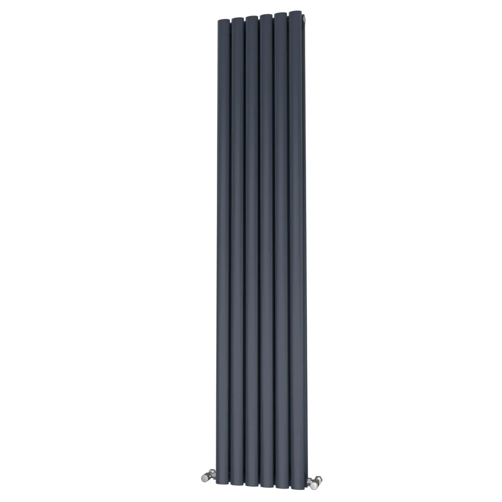 OLIVER 348mm Wide 1800mm High Elliptical Tube Radiator - Anthracite Double