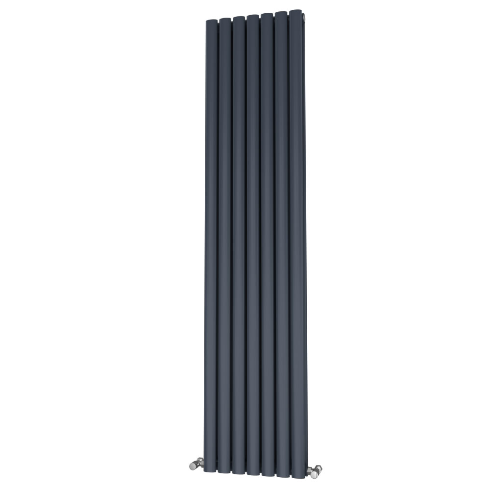 OLIVER 406mm Wide 1600mm High Elliptical Tube Radiator - Anthracite Double