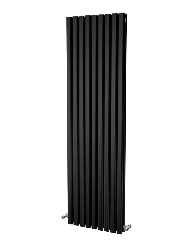 ELDA 530mm Wide 1800mm High Aluminium Radiator - Black Double
