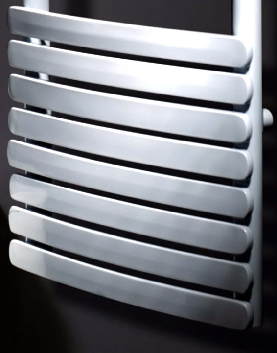 KOCA 500mm Wide 800mm High White Curved Designer Towel Radiator