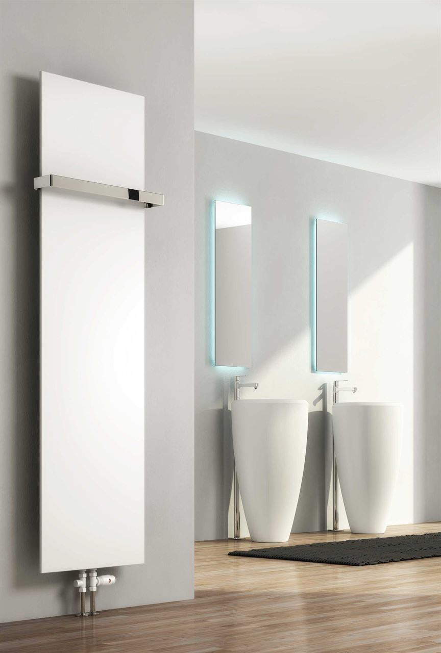 SLIMLINE 300mm Wide 770mm High Radiator With Hanging Rail - White