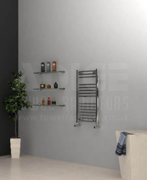 400mm Wide 842mm High Chrome Flat Towel Radiator