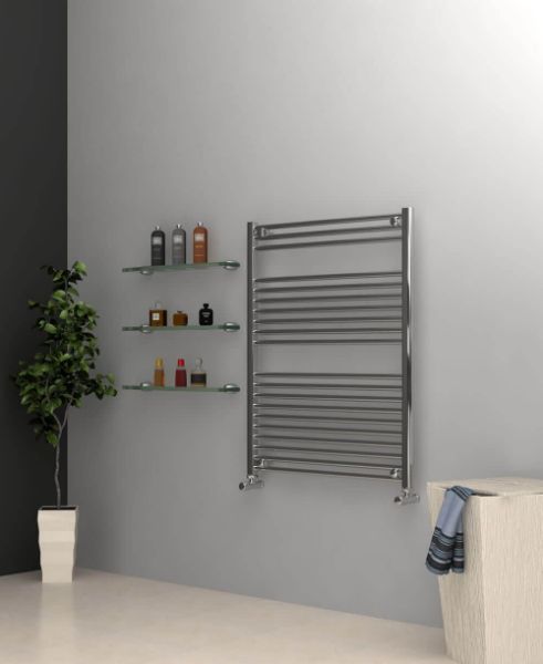 800mm Wide 1000mm High Chrome Flat Towel Radiator