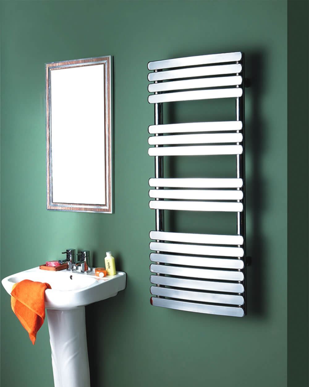KOCA 500mm Wide 1200mm High Chrome Curved Designer Towel Radiator