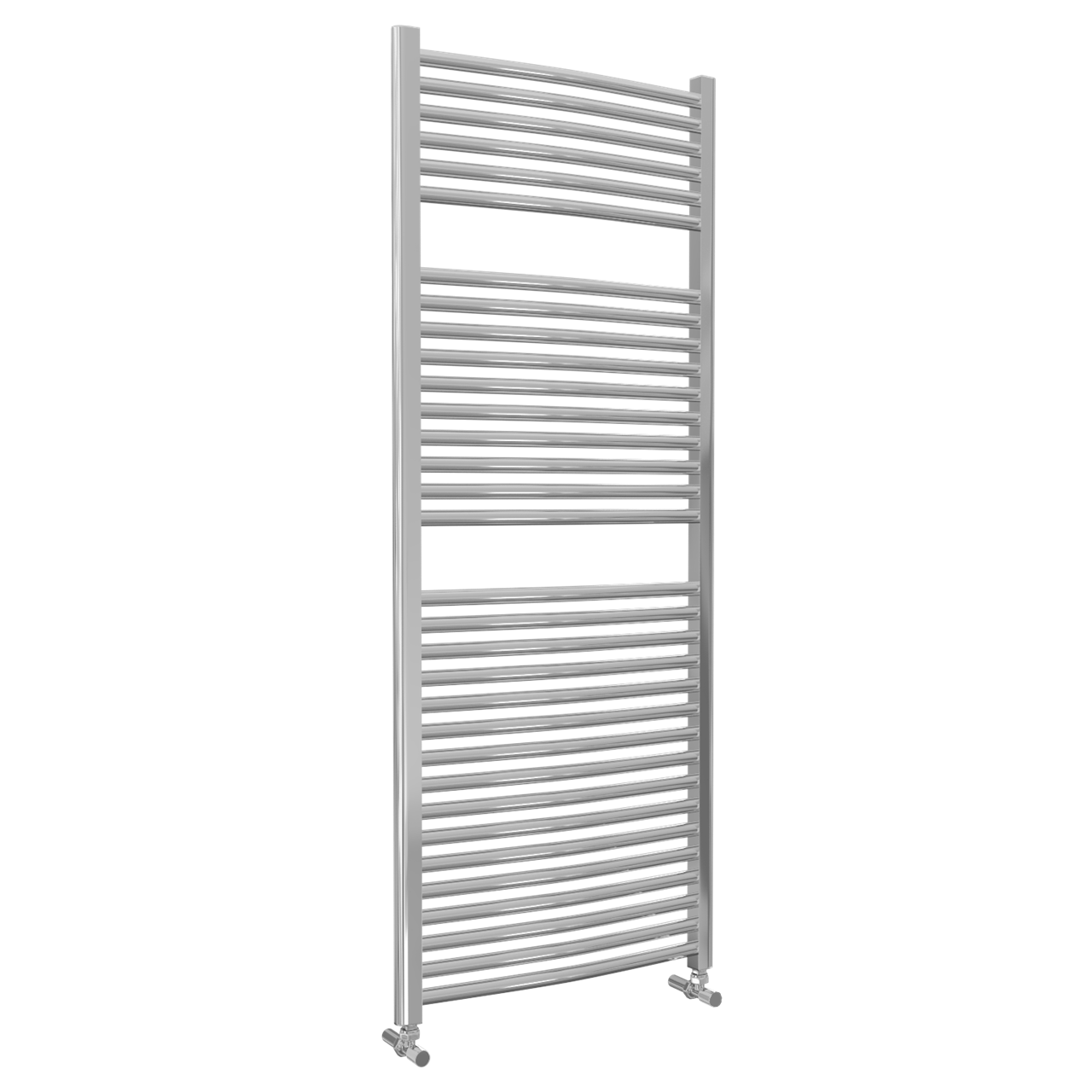 600mm Wide 1512mm High Chrome Curved Towel Radiator
