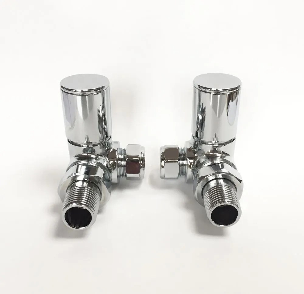 Towel Radiator Valves | Chrome, Corner (minimal projection)