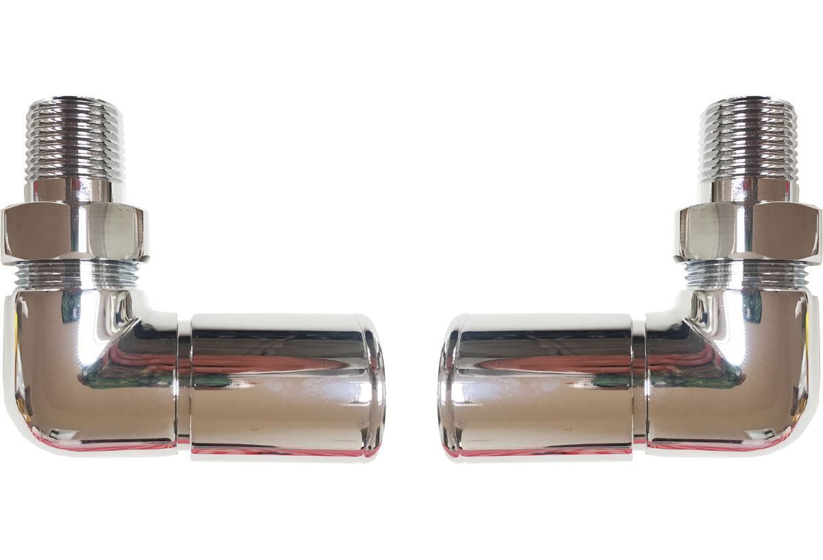 Towel Radiator Valves | Chrome, Corner (minimal projection)