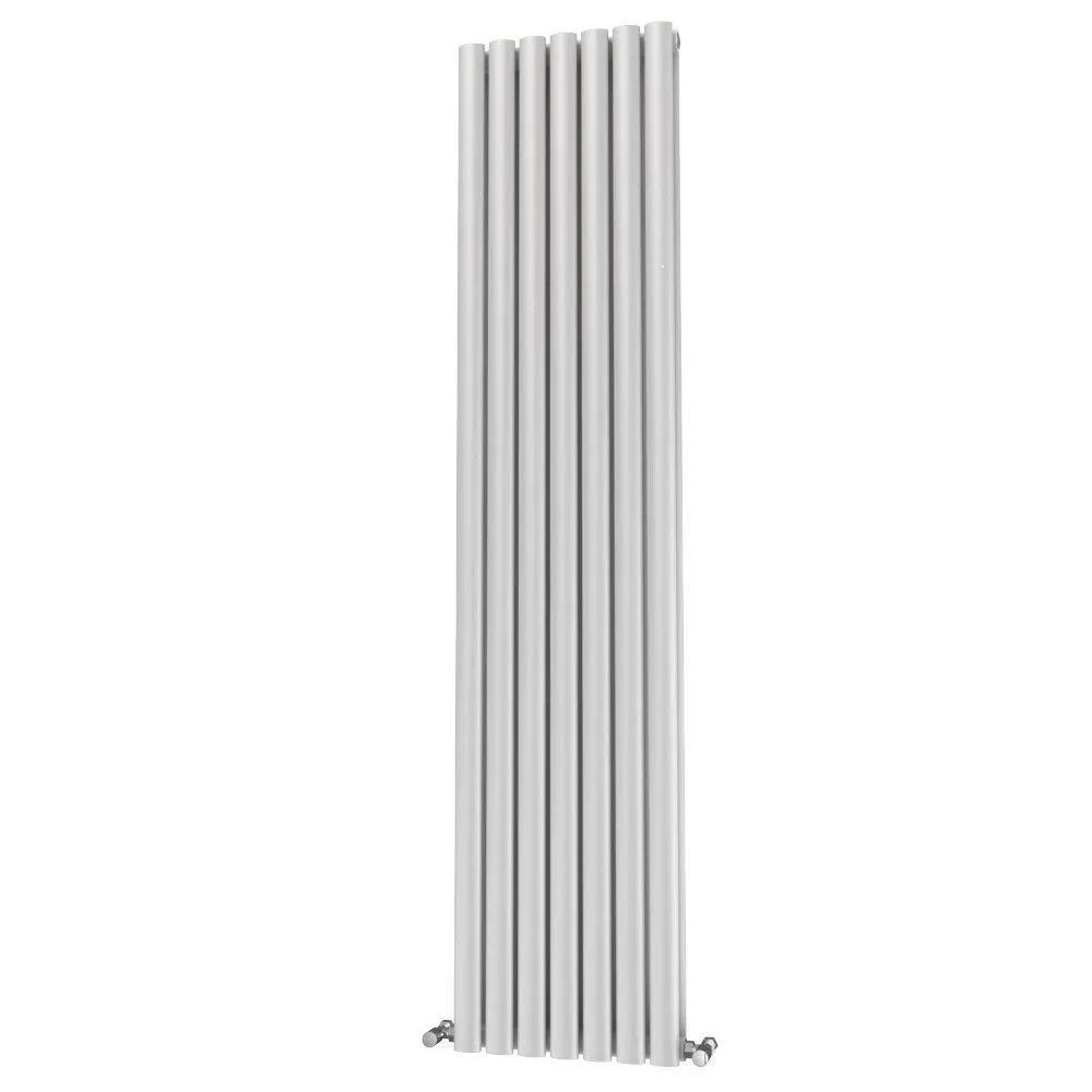 VERTICA 1600x406mm White Double Oval Tube Vertical Radiator