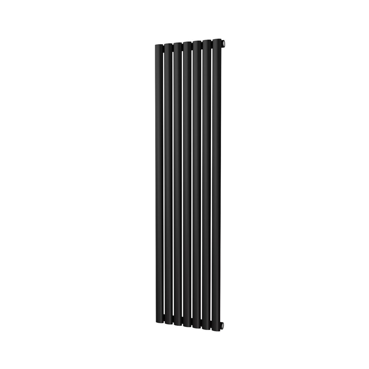 VERTICA 1600x406mm Black Single Oval Tube Vertical Radiator
