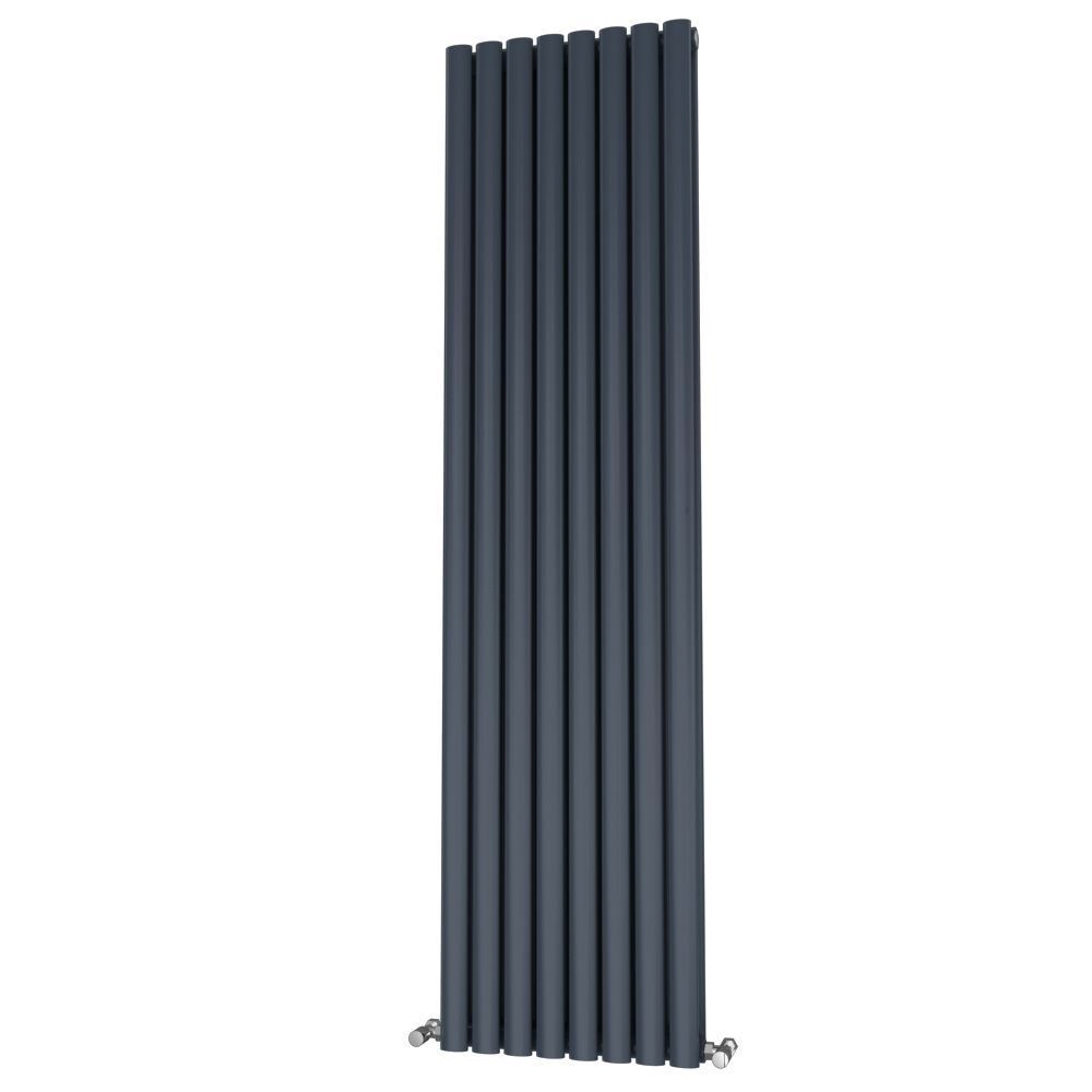 VERTICA 1600x464mm Anthracite Double Oval Tube Vertical Radiator