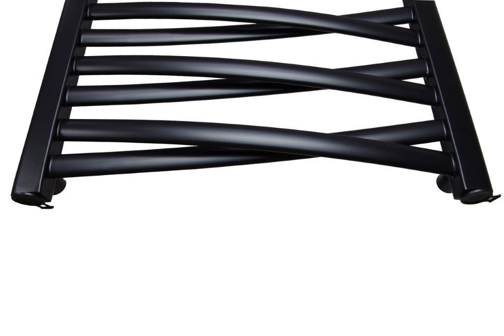 TREA 3DX 540mm Wide 1205mm High Black Designer Bathroom Radiator