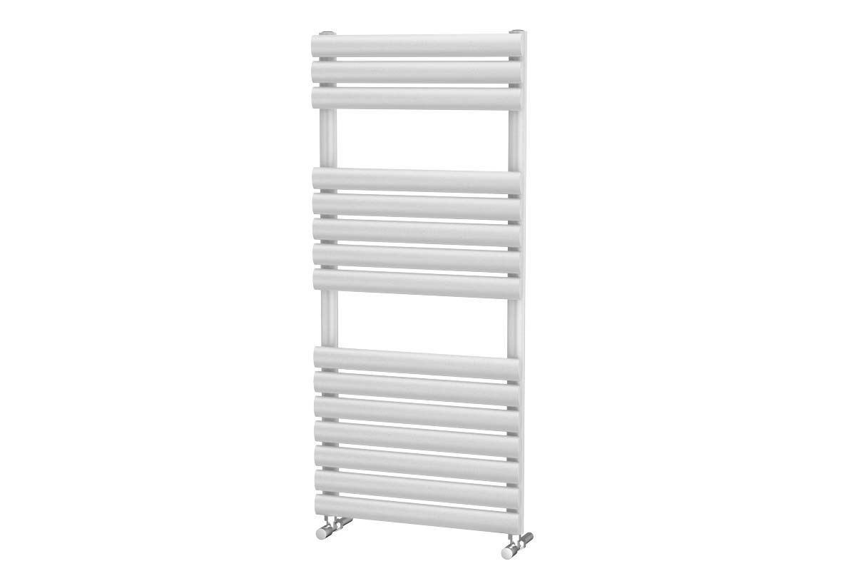 OLIE 500mm Wide 1120mm High White Designer Towel Rail