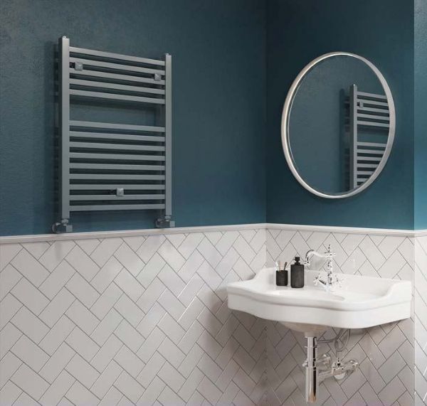 TODY 500mm Wide 1120mm High Square Tube Anthracite Designer Towel Rail