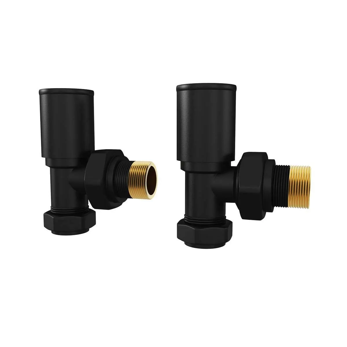 Black ANGLED Radiator Valves