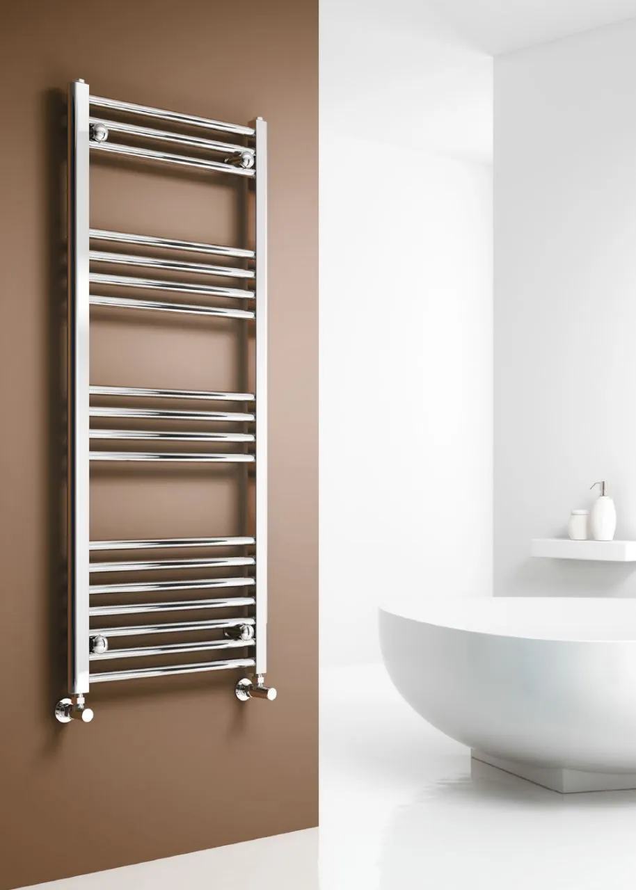 600mm Wide 1200mm High Chrome Flat Towel Radiator