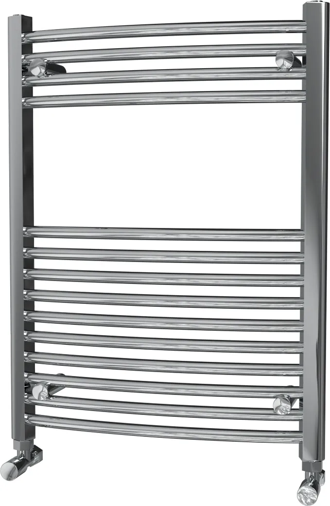 600mm Wide 800mm High Chrome Curved Towel Radiator