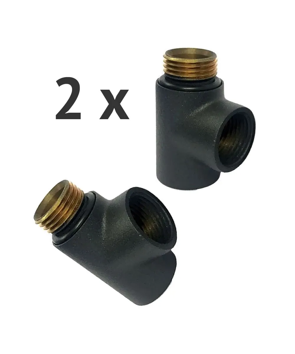 2 x Tee Pipes - Dual Fuel Adaptors In Anthracite