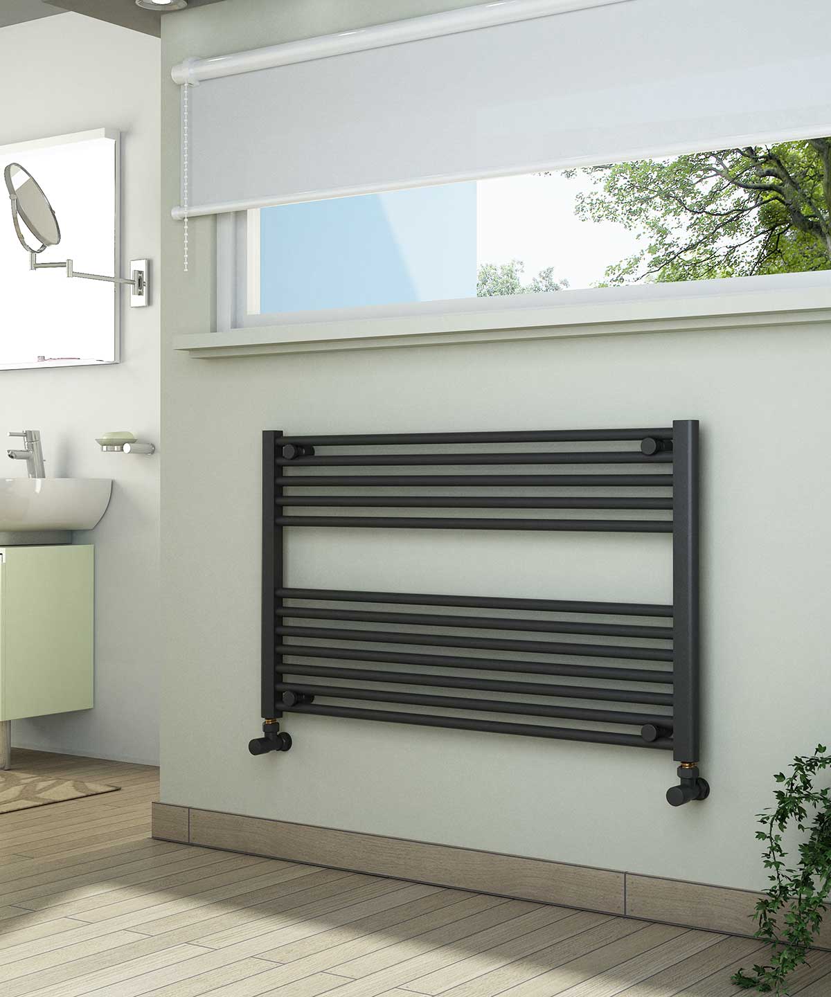 1000mm Wide Anthracite Grey Towel Radiator | 600mm High