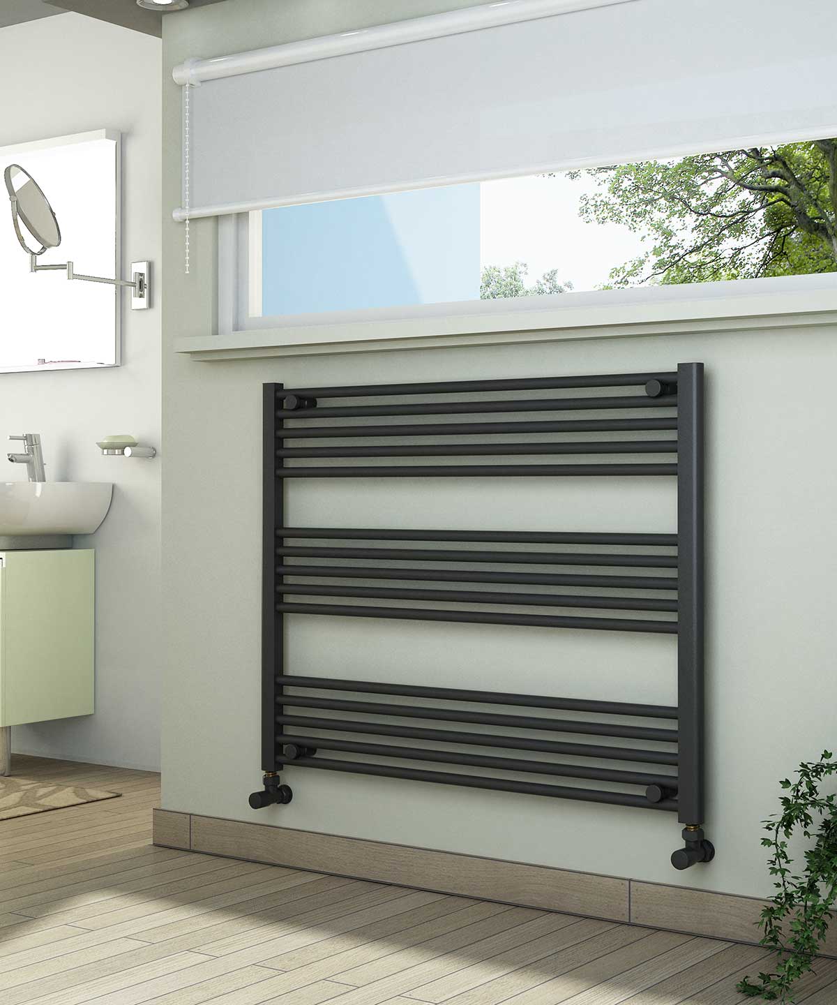 Anthracite Grey Towel Radiator | 1000mm Wide, 800mm High