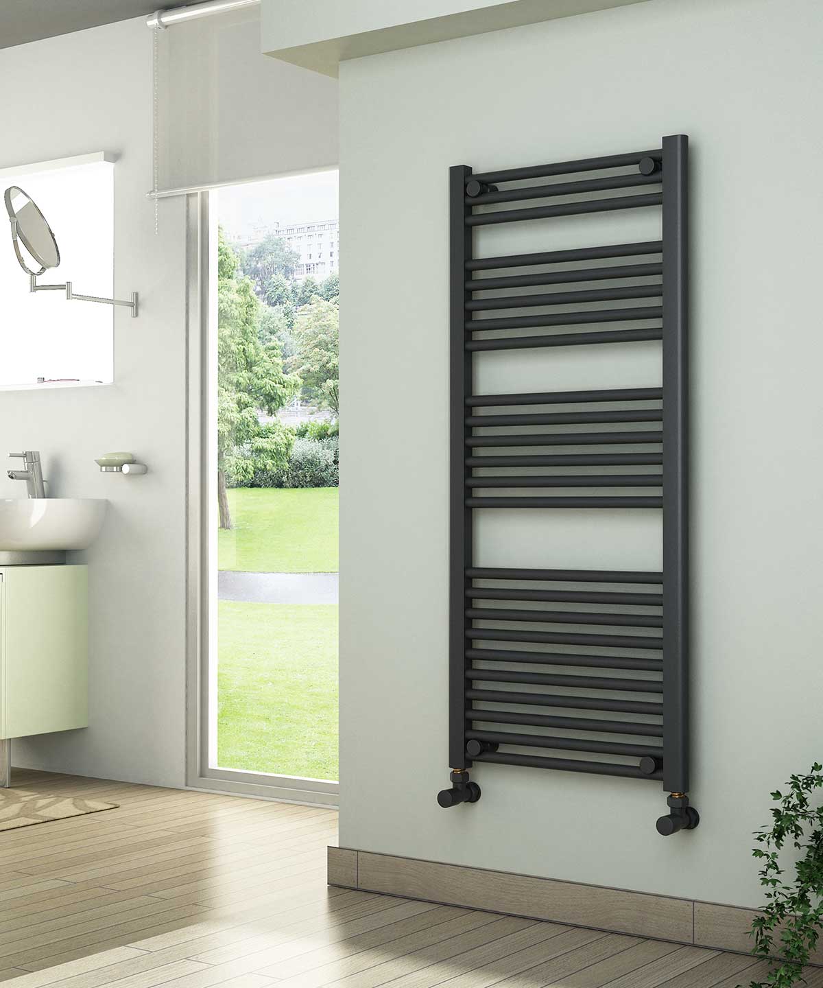 Anthracite Grey Towel Radiator | 500mm Wide, 1150mm High