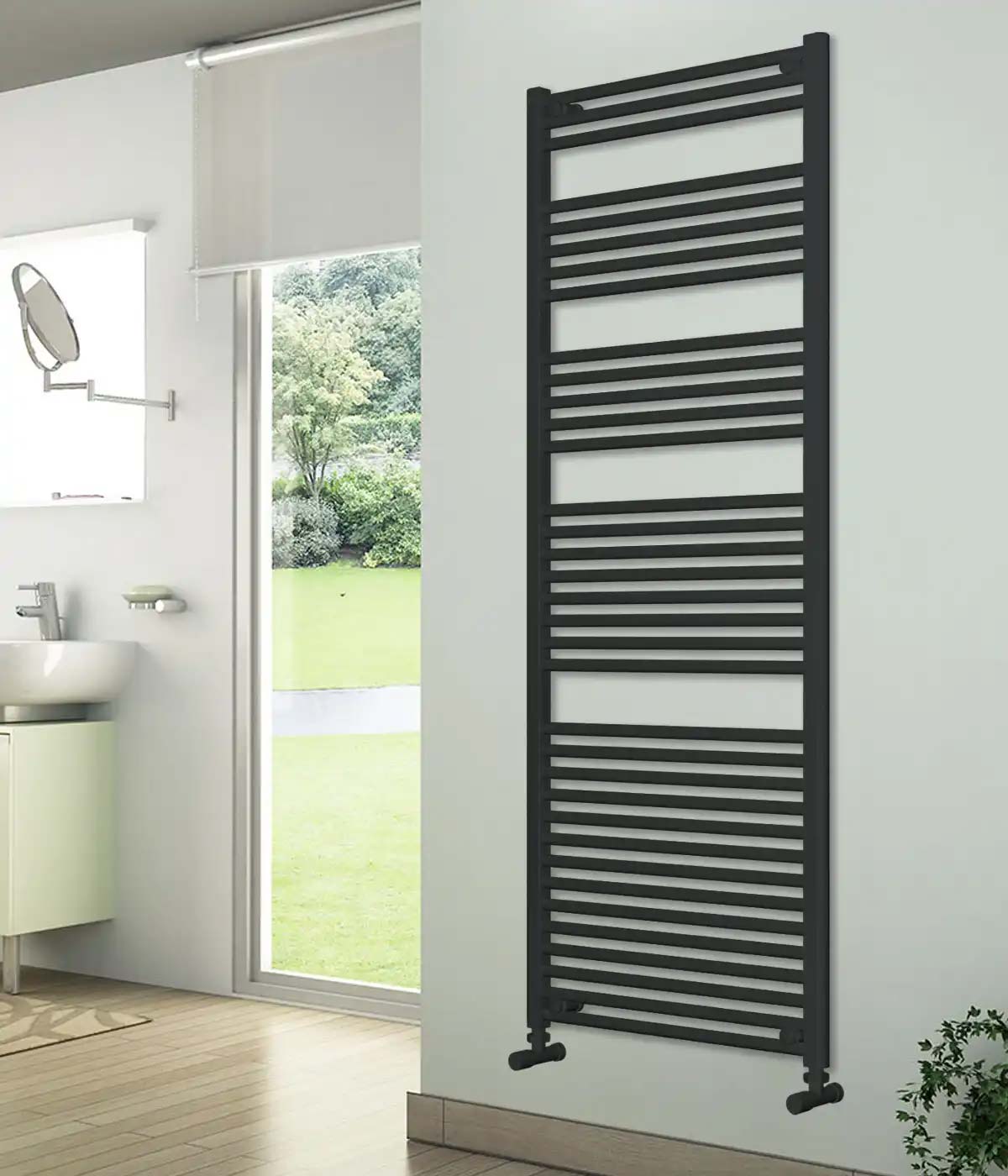 Anthracite Towel Rail | 700mm Wide, 1750mm High by ADIGE